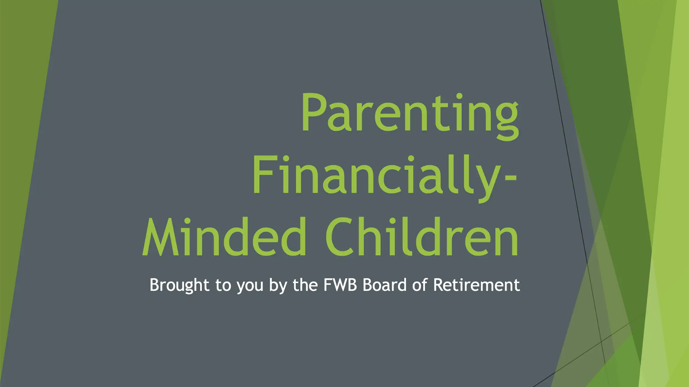 Parenting Financially-Minded Children - Seminar - Richland Ave Financial